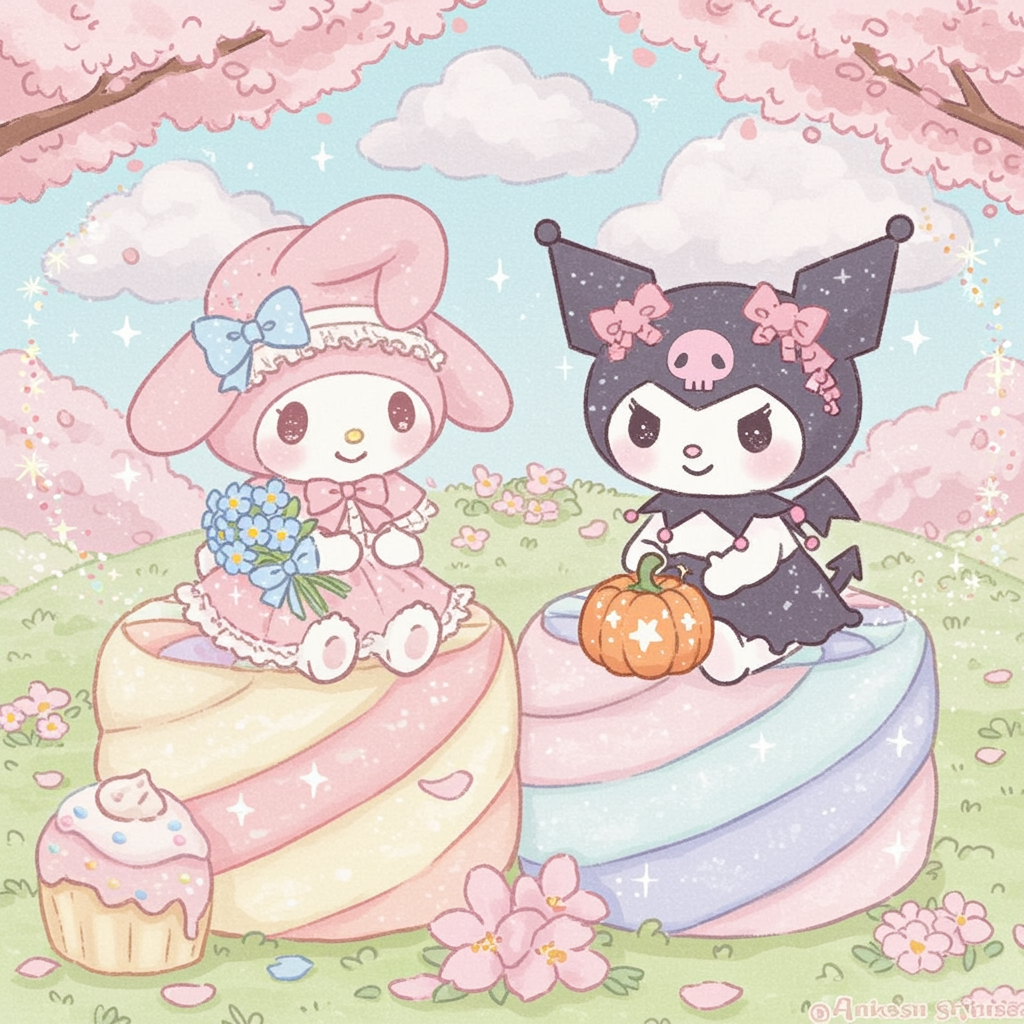 my melody and kuromi matching pfp | BasedLabs.ai