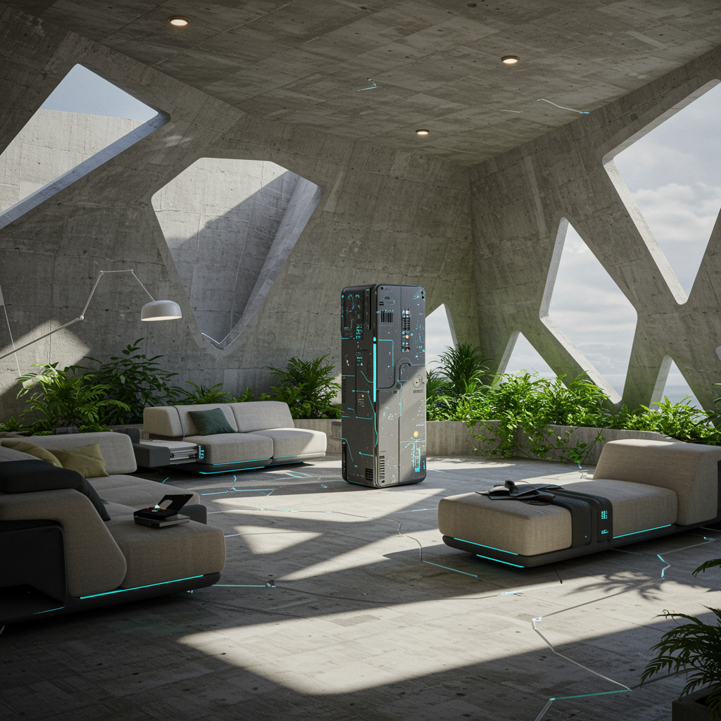 brutalist interior design | BasedLabs.ai